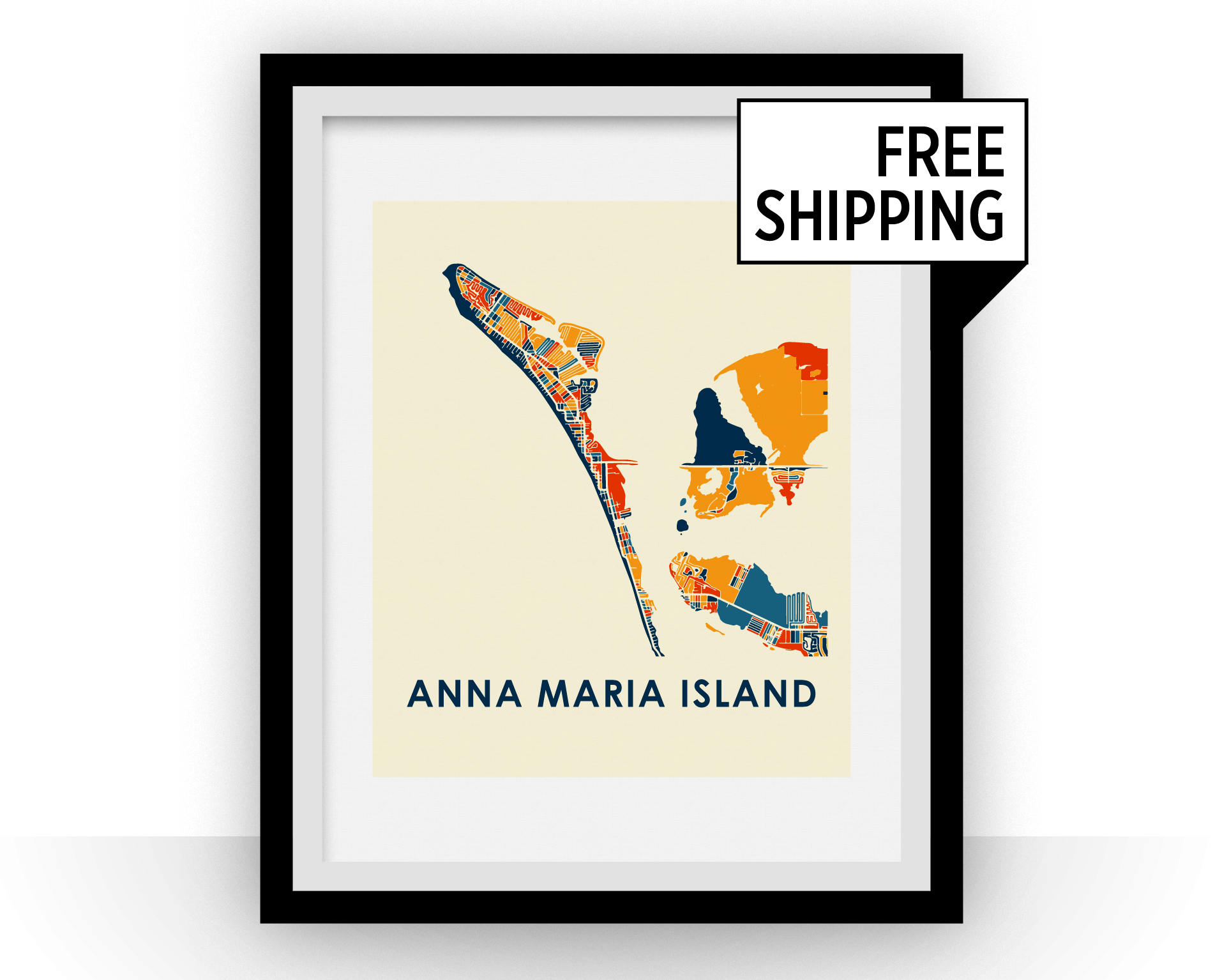 Anna Maria Island Map Print - Full Color Map Poster - Etsy