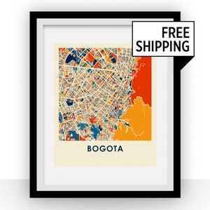 Bogota Map Print - Full Color Map Poster - Etsy