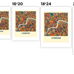 London Map Print - Full Color Map Poster - Etsy