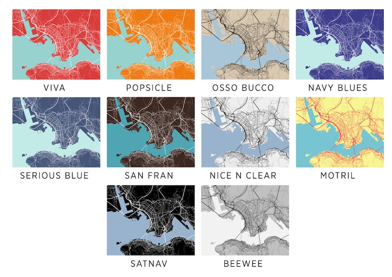 Hong Kong Map Print - Any Color You Like - Etsy