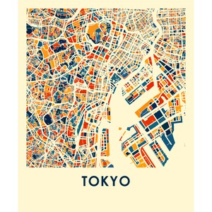 Tokyo Map Print - Full Color Map Poster - Etsy