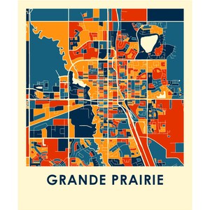 Grande Prairie Alberta Map Print - Full Color Map Poster - Etsy
