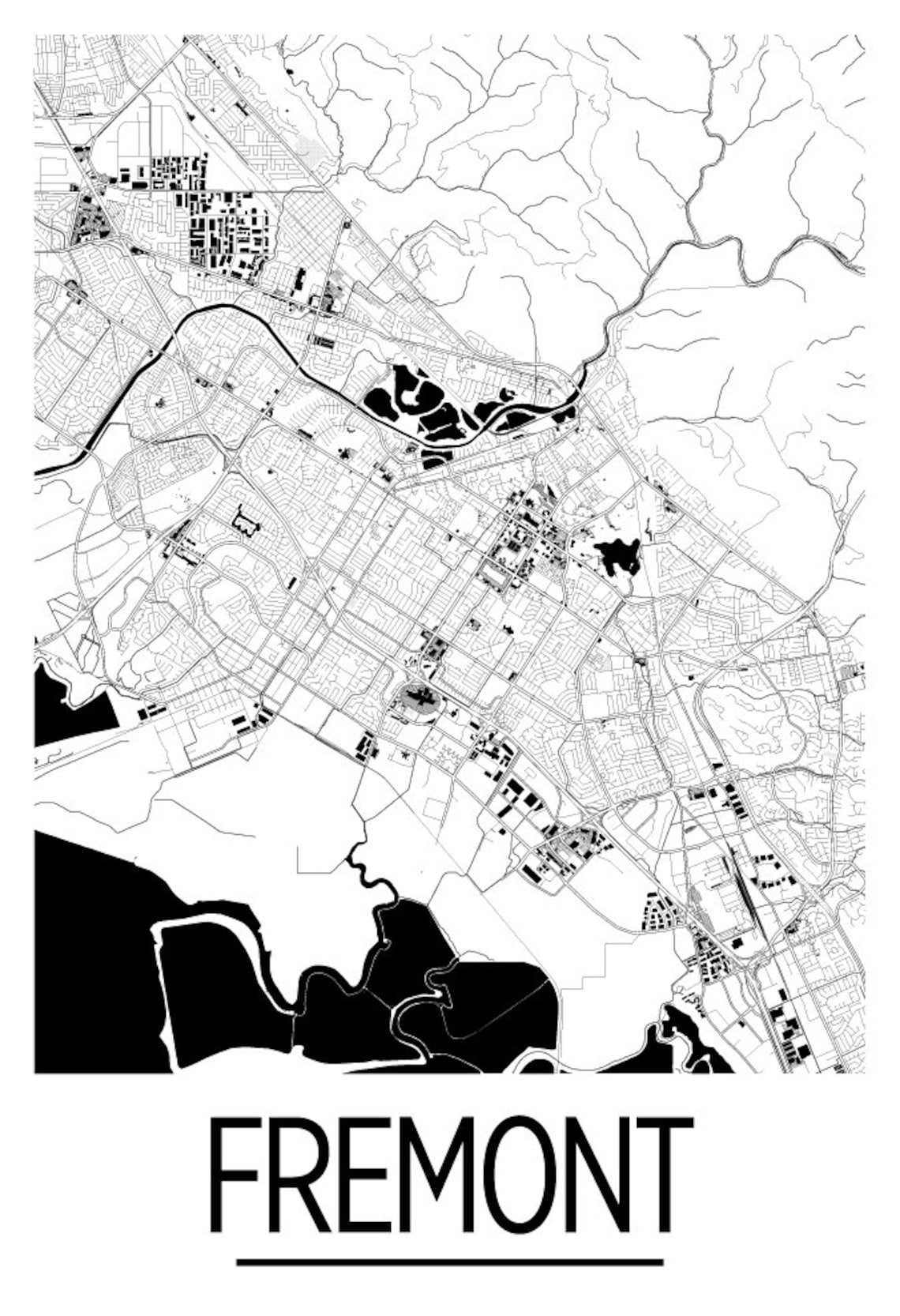 Fremont Map Poster Usa Map Print Art Deco Series - Etsy