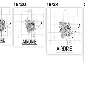 Airdrie Alberta Map Poster - Alberta Map Print - Art Deco Series - Etsy
