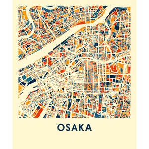 Osaka Map Print - Full Color Map Poster - Etsy