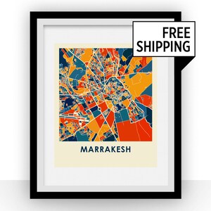 Marrakesh Map Print - Full Color Map Poster - Etsy