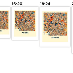 Athens Map Print - Full Color Map Poster - Etsy