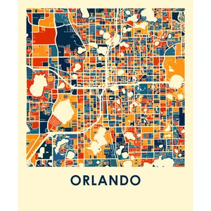 Orlando Map Print - Full Color Map Poster - Etsy