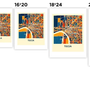 Tulsa Map Print - Full Color Map Poster - Etsy