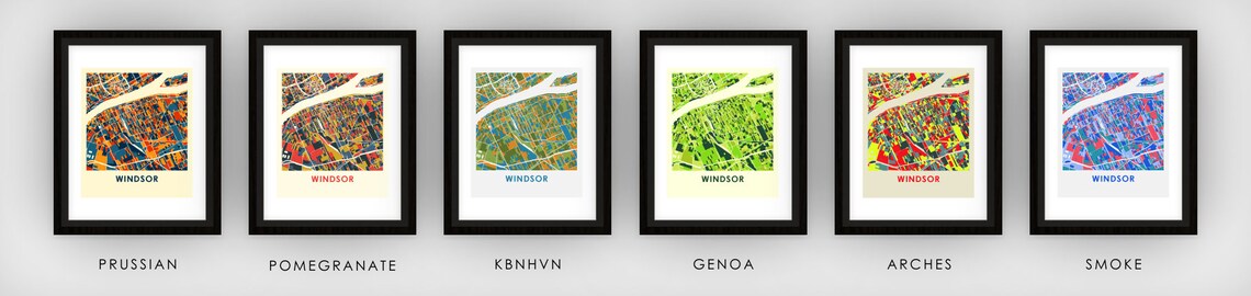 Windsor Ontario Map Print Full Color Map Poster | Etsy