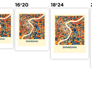Shanghai Map Print - Full Color Map Poster - Etsy