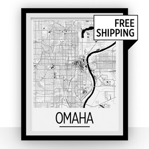 Omaha Map Poster - Usa Map Print - Art Deco Series - Etsy