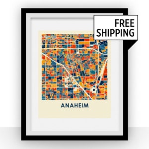 Anaheim Map Print - Full Color Map Poster - Etsy