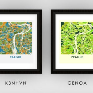Prague Map Print - Full Color Map Poster - Etsy
