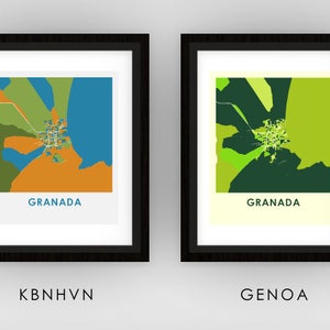 Granada Map Print - Full Color Map Poster - Etsy