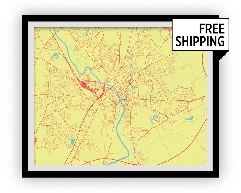 York Map Print Choose Your Color - Etsy