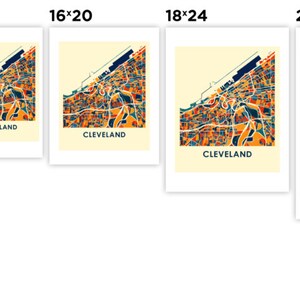 Cleveland Map Print - Full Color Map Poster - Etsy