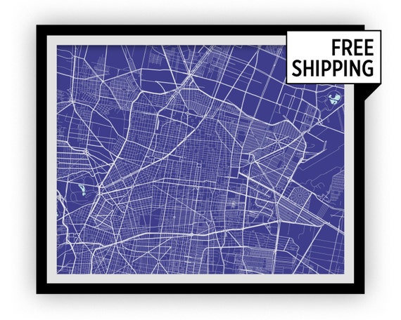 Mexico City Map Print Choose Your Color | Etsy