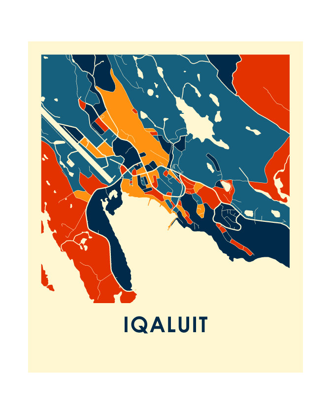 Iqaluit Map Print Full Color Map Poster - Etsy