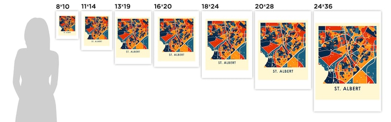 St Albert Alberta Map Print Full Color Map Poster - Etsy