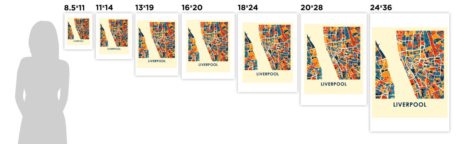 Liverpool Map Print Full Color Map Poster - Etsy