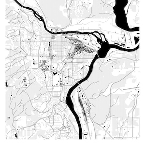 Prince George BC Map Poster - British Columbia Map Print - Art Deco ...