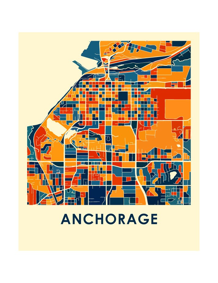 Anchorage Map Print Full Color Map Poster - Etsy