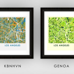 Los Angeles Map Print - Full Color Map Poster - Etsy