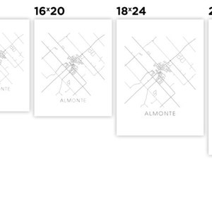 Almonte Map Black and White Print - Ontario Black and White Map Print ...