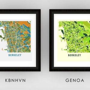 Berkeley Map Print - Full Color Map Poster - Etsy