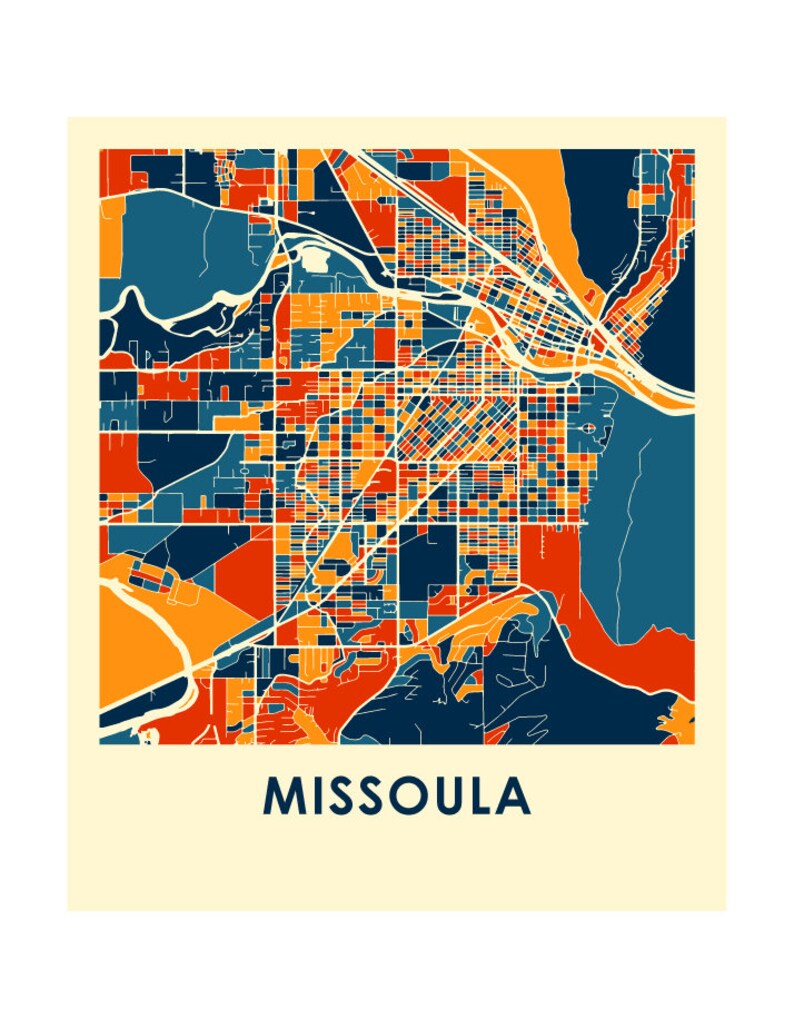 Missoula Map Print Full Color Map Poster - Etsy