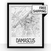 Damascus Map Poster - Syria Map Print - Art Deco Series - Etsy