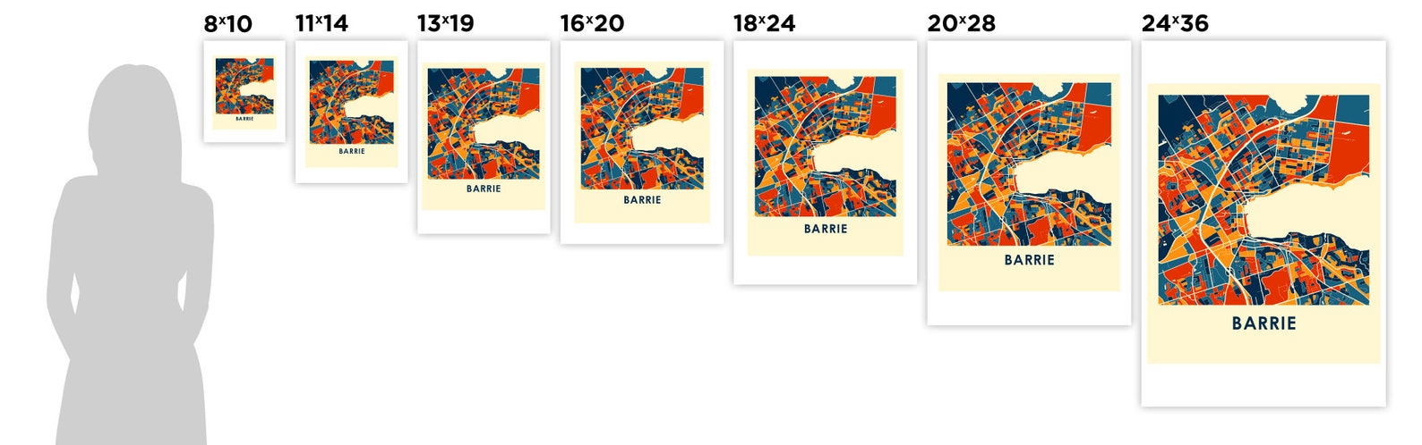 Barrie Ontario Map Print Full Color Map Poster | Etsy