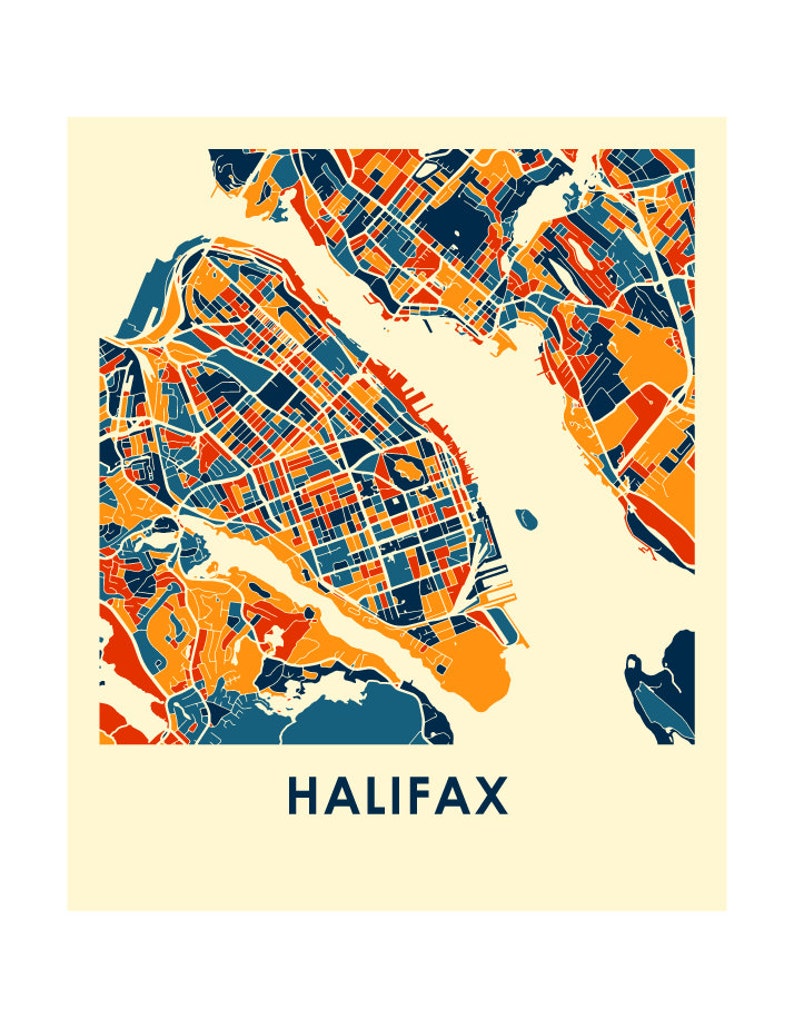 Halifax Map Print Full Color Map Poster - Etsy Canada