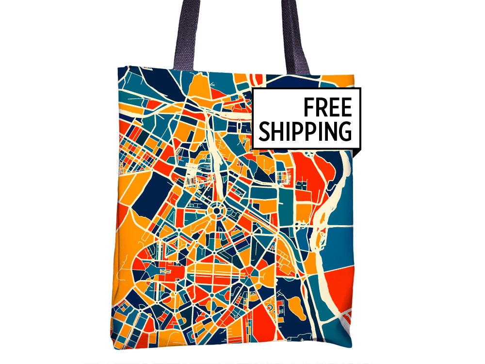 New Delhi Map Tote Bag India Map Tote Bag 15x15 - Etsy