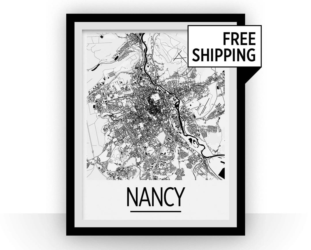Pôster do mapa de Nancy Impressão do mapa de Lorraine Série Art Déco ...