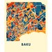 Baku Map Print Full Color Map Poster - Etsy