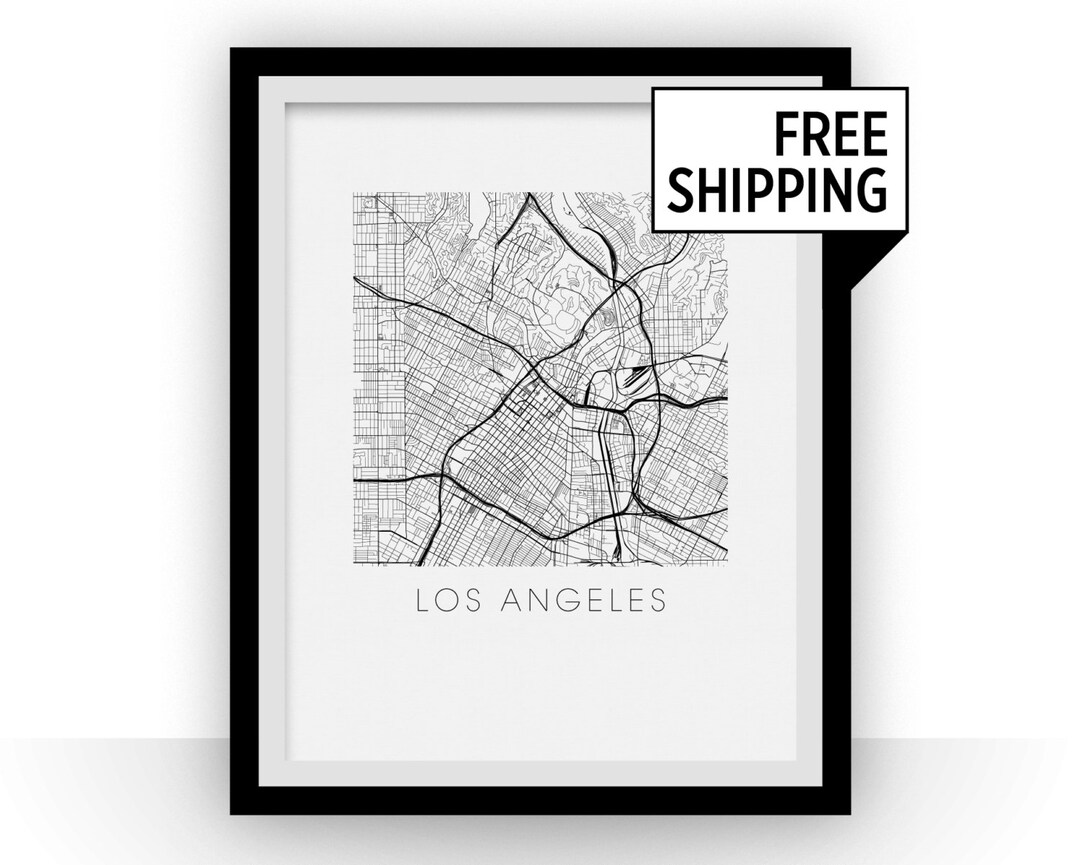 Los Angeles Map Print - Etsy