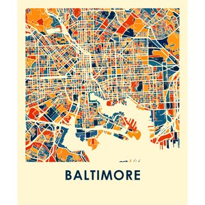 Baltimore Map Print - Full Color Map Poster - Etsy