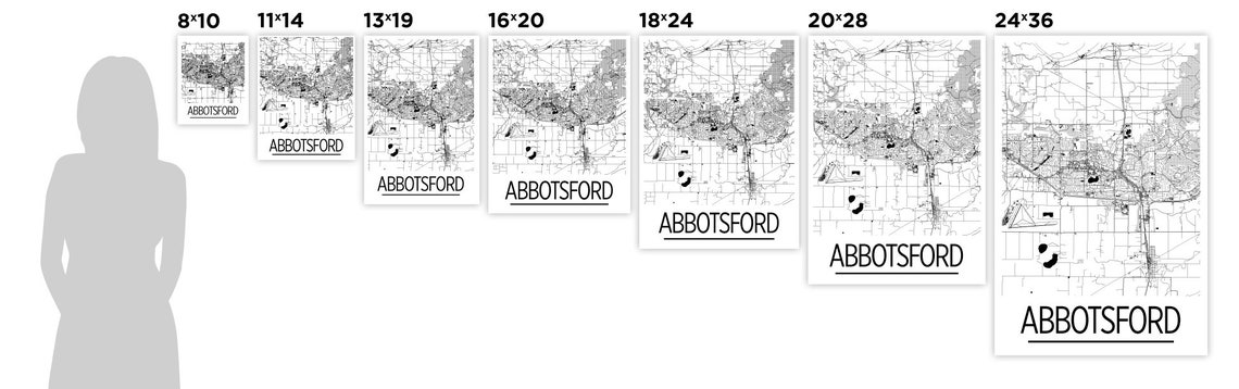 Abbotsford British Columbia Map Poster British Columbia Map - Etsy