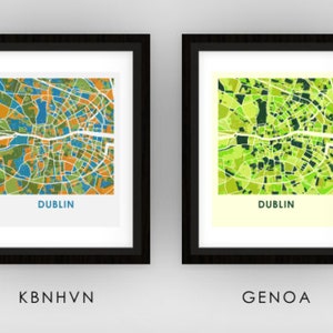 Dublin Map Print - Full Color Map Poster - Etsy
