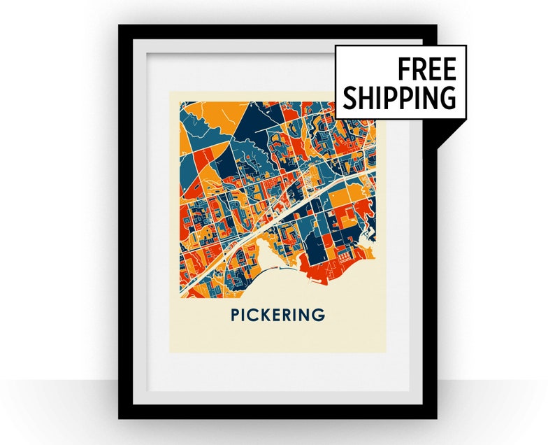 Pickering Ontario Map Print - Full Color Map Poster - Etsy