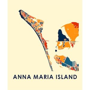 Anna Maria Island Map Print - Full Color Map Poster - Etsy