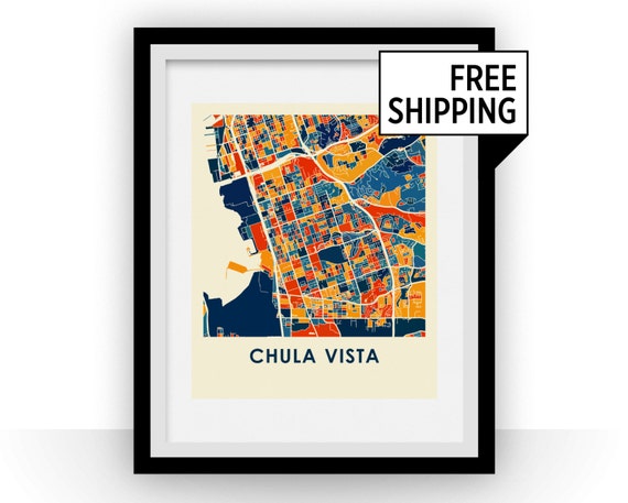 Chula Vista Map Print Full Color Map Poster - Etsy
