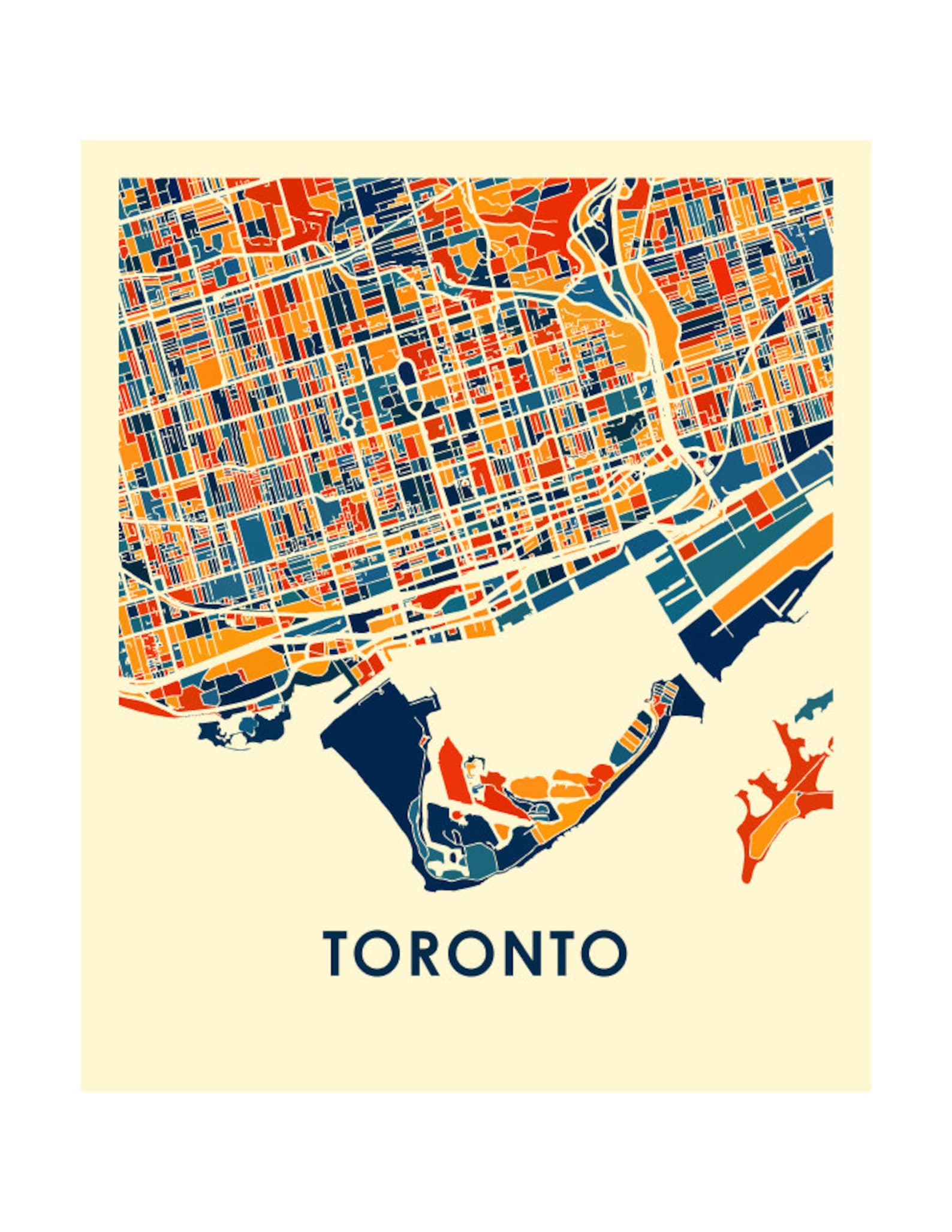 Toronto Map Print Full Color Map Poster - Etsy