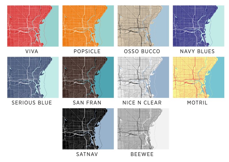 Milwaukee Map Print - Choose Your Color - Etsy