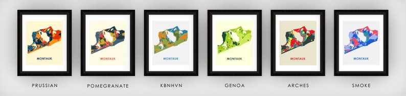 Montauk Map Print Full Color Map Poster | Etsy