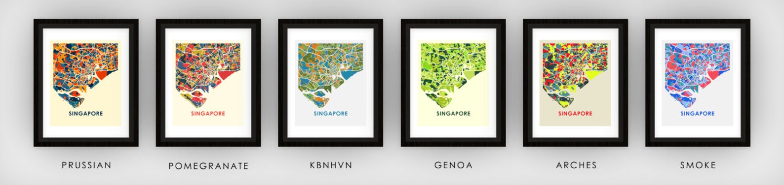 Singapore Map Print Full Color Map Poster - Etsy