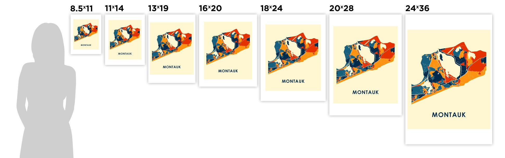 Montauk Map Print Full Color Map Poster - Etsy