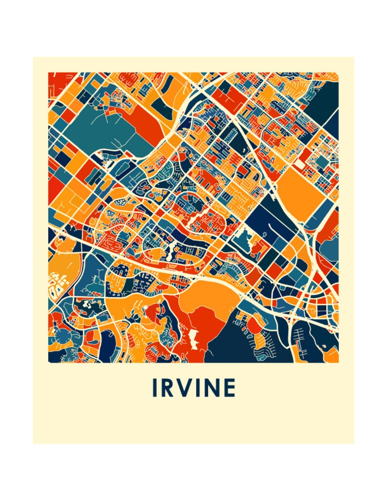 Irvine Map Print Full Color Map Poster - Etsy UK